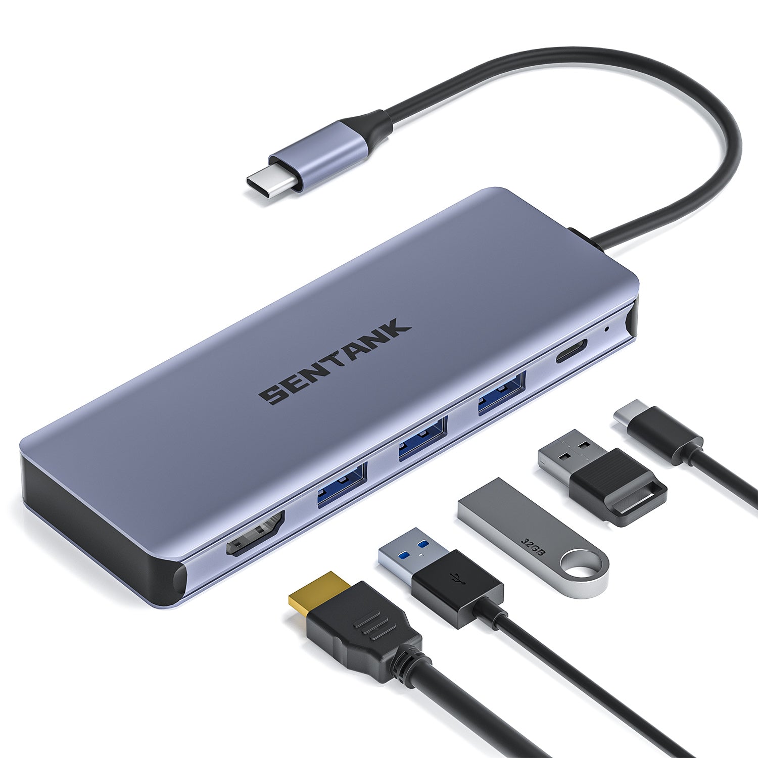 USB-C Hub with M.2 NVMe/SATA SSD Enclosure – SenTank